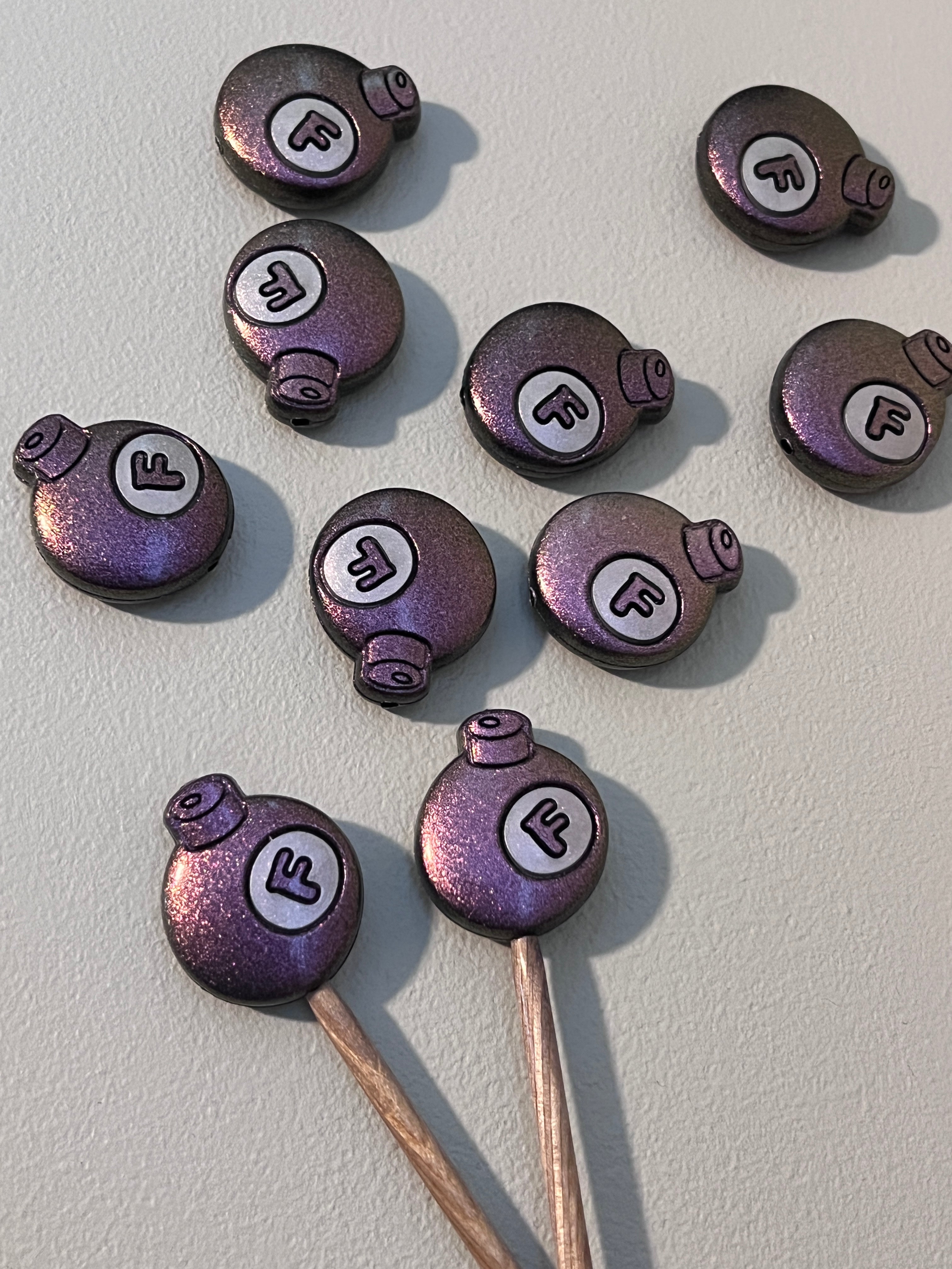 Purple Sparkle F Bomb Needle Stoppers – Knitting is Metal