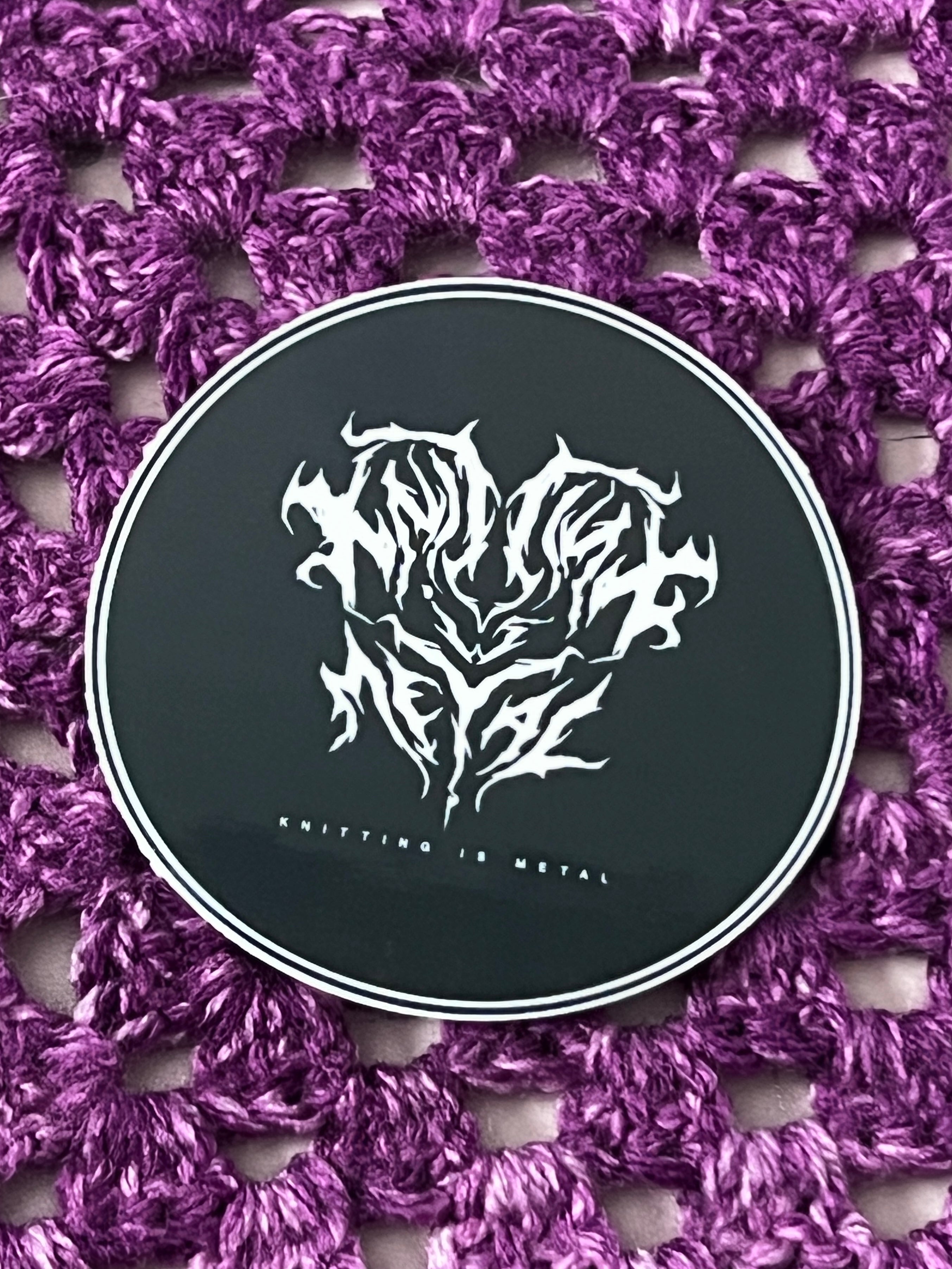 Round Knitting is Metal Logo Sticker