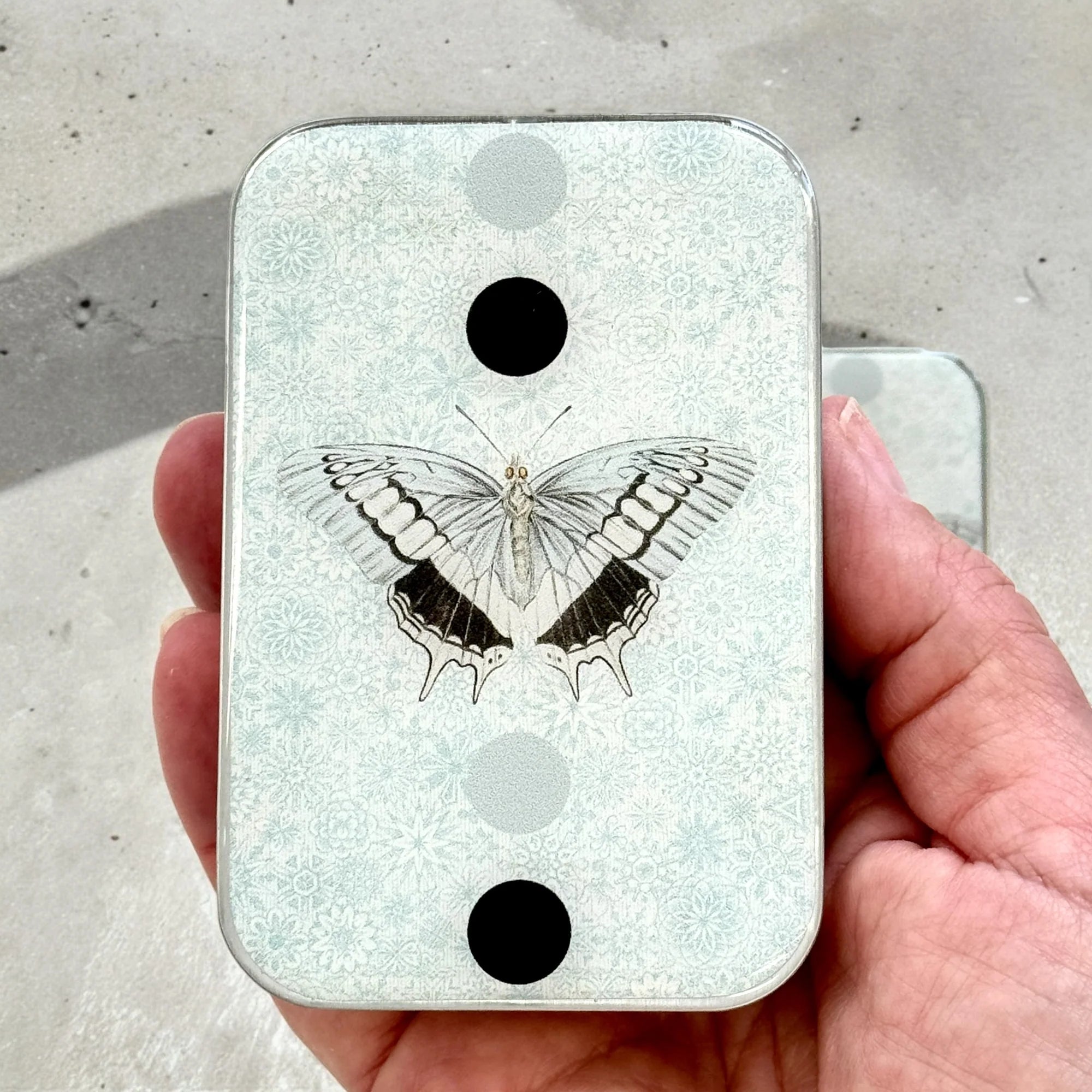 Blue Butterfly Notions Tin – Knitting is Metal