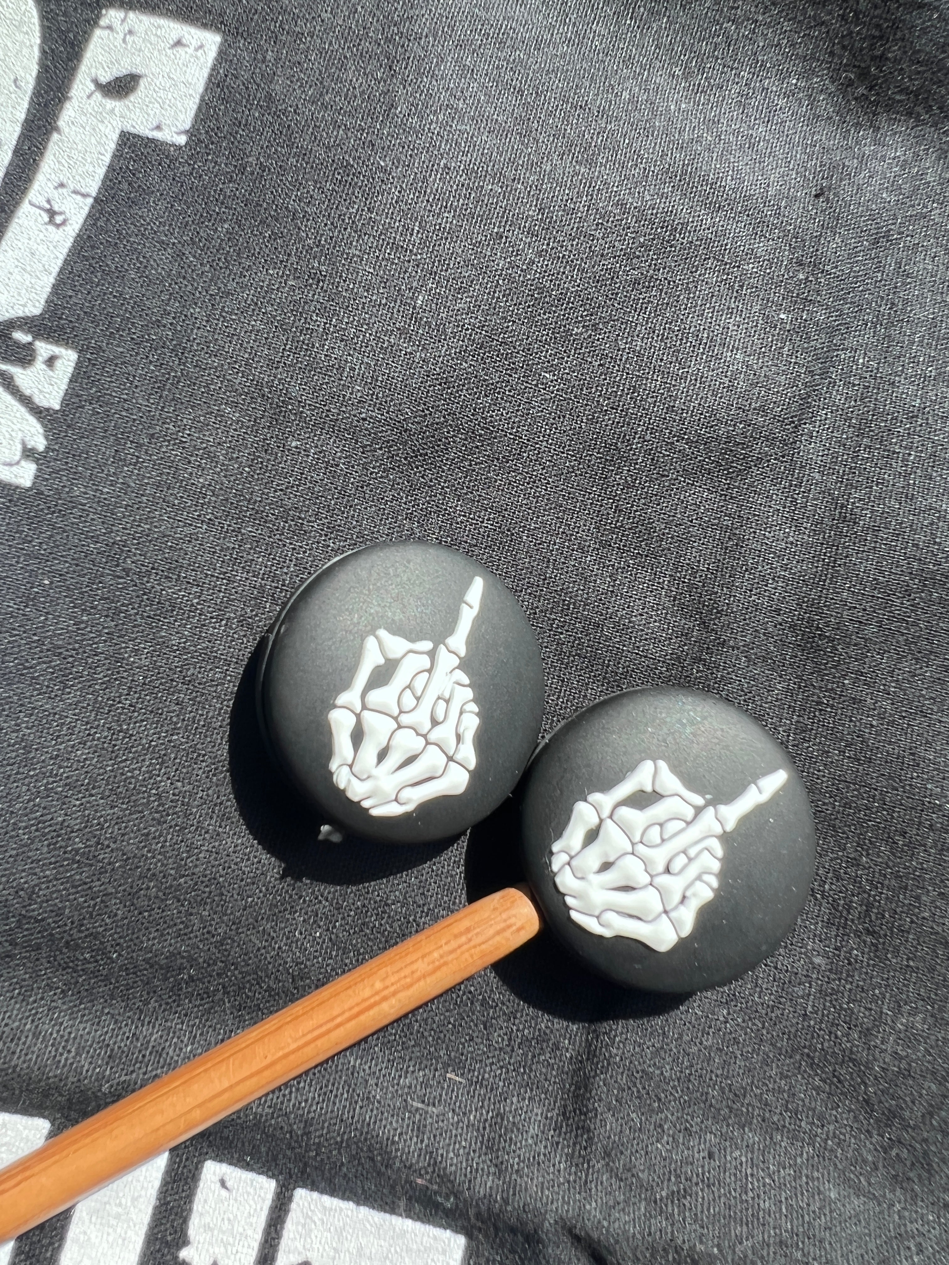 Skeleton Middle Finger Needle Stopper – Knitting is Metal